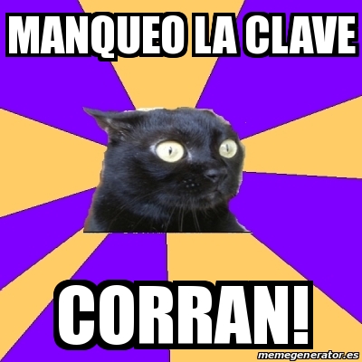 Meme Anxiety Cat - manqueo la clave corran! - 14605996