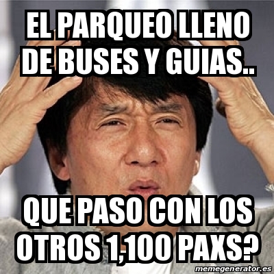Meme Jackie Chan - el parqueo lleno de buses y guias.. que paso con los ...