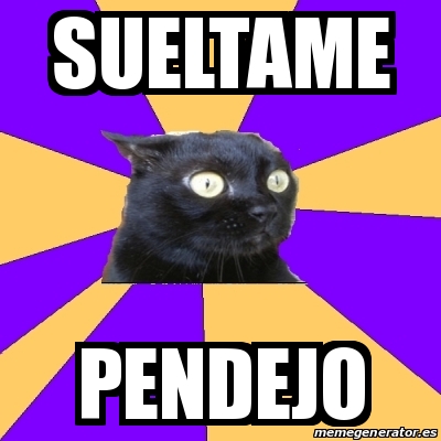 Meme Anxiety Cat - sueltame pendejo - 14747516