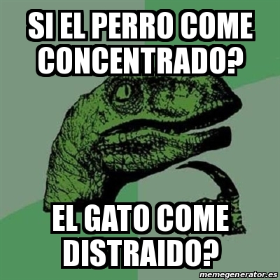Meme Filosoraptor - si el perro come concentrado? el gato come ...