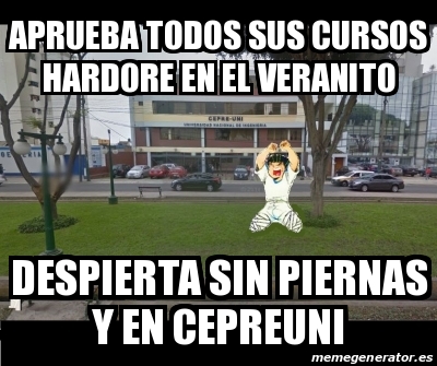 Meme Personalizado - APRUEBA TODOS SUS CURSOS HARDORE EN EL VERANITO ...