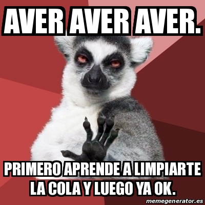 Meme Chill Out Lemur - aver aver aver. primero aprende a limpiarte la ...