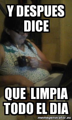 Meme Personalizado - y despues dice que limpia todo el dia - 14979017