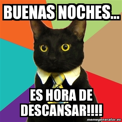 Meme Business Cat - Buenas noches... es hora de descansar!!!! - 15222969