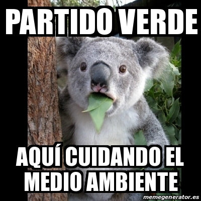 Meme Koala - Partido verde aquÃ­ cuidando el medio ambiente - 15045453