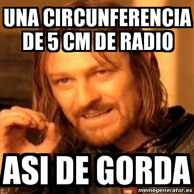 Meme Boromir - una circunferencia de 5 cm de radio asi de gorda - 15824363