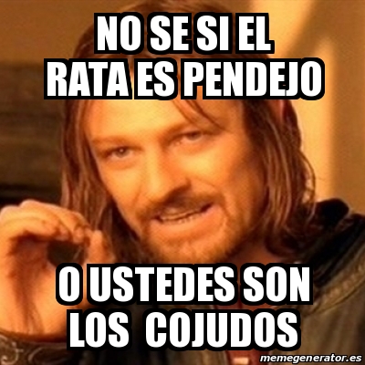 Meme Boromir - nO SE SI EL RATA ES PENDEJO O USTEDES SON LOS COJUDOS ...