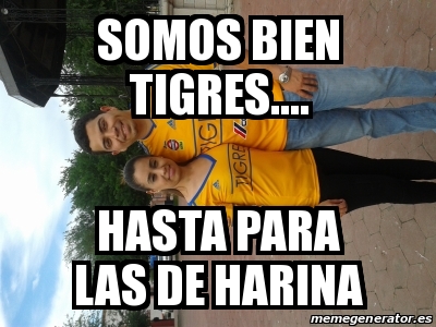 Meme Personalizado - Somos bien tigres.... hasta para las de harina ...