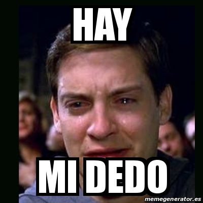 Meme crying peter parker - hay mi dedo - 16584169
