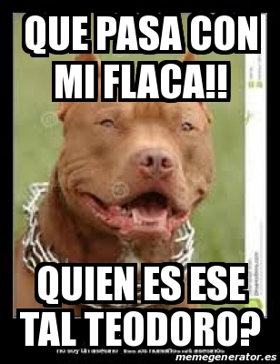 Meme Personalizado - que pasa con mi flaca!! quien es ese tal teodoro ...