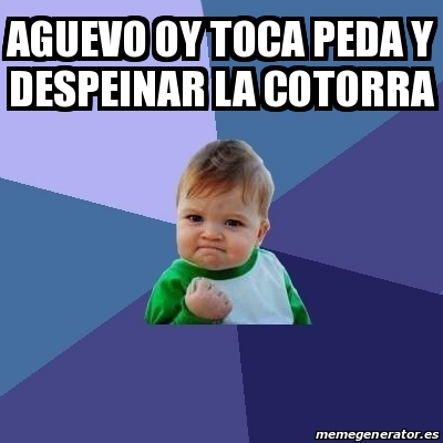 Meme Bebe Exitoso - aguevo oy toca peda y despeinar la cotorra - 16648540