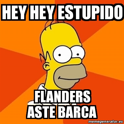 Meme Homer - hey hey estupido flanders aste barca - 16697574