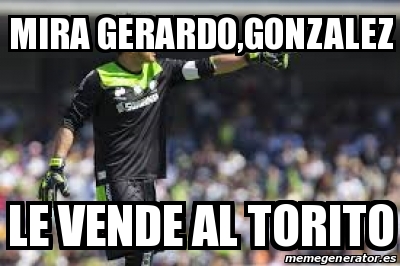 Meme Personalizado - MIRA GERARDO,GONZALEZ LE VENDE AL TORITO - 16713147