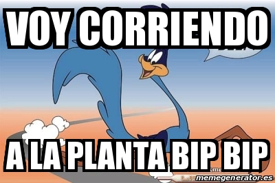 Meme Personalizado - voy corriendo a la planta bip bip - 16714154