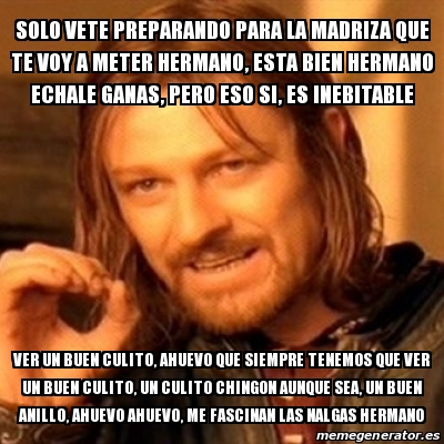 Meme Boromir - Solo vete preparando para la madriza que te voy a meter ...