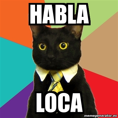 Meme Business Cat - habla loca - 16803813