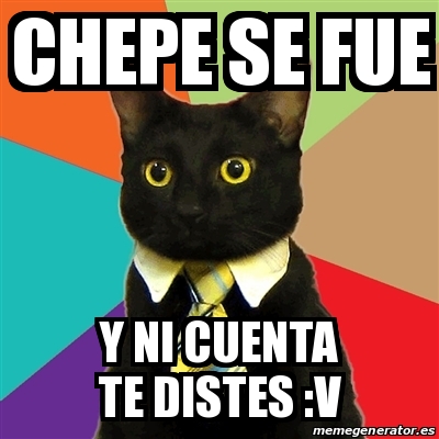 Meme Business Cat - Chepe se fue y ni cuenta te distes :v - 16819287