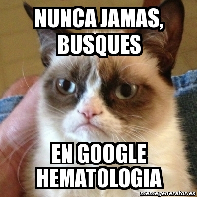 Meme Grumpy Cat - nunca jamas, busques en google hematologia - 16828194