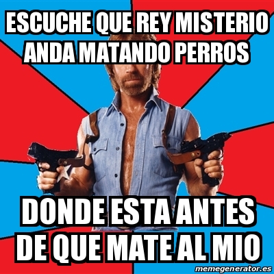 Meme Chuck Norris - escuche que rey misterio anda matando perros donde ...