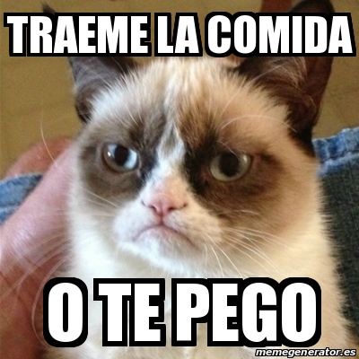 Meme Grumpy Cat - TRAEME LA COMIDA O TE PEGO - 17181725
