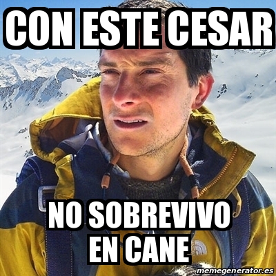 Meme Bear Grylls - con este cesar no sobrevivo en cane - 17294120