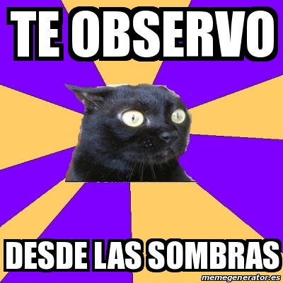 Meme Anxiety Cat - te observo desde las sombras - 17338196