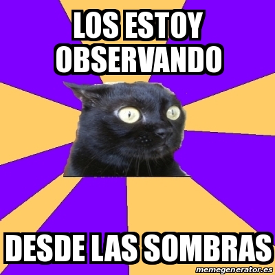 Meme Anxiety Cat - los estoy observando desde las sombras - 17356534