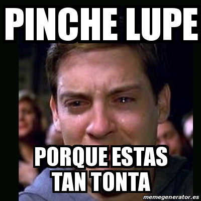 Meme crying peter parker - pinche lupe porque estas tan tonta - 17385068