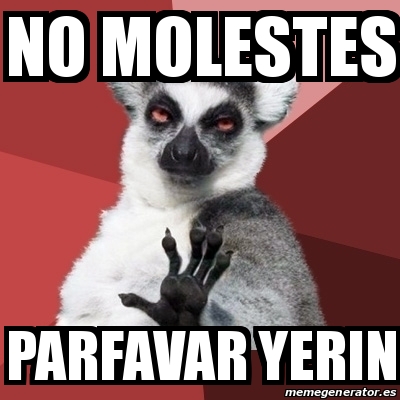 Meme Chill Out Lemur - no molestes parfavar yerin - 17418081