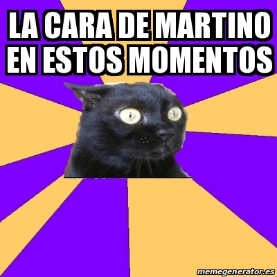 Meme Anxiety Cat - la cara de martino en estos momentos - 17625581