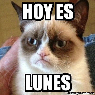 Meme Grumpy Cat - hoy es lunes - 17768395