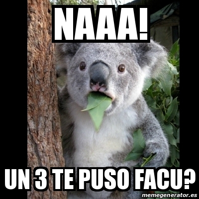 Meme Koala - Naaa! Un 3 te puso facu? - 17791658
