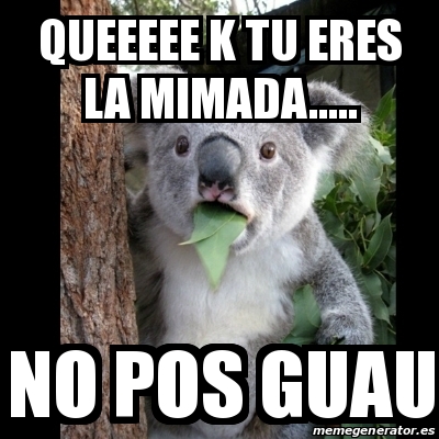 Meme Koala - queeeee k tu eres la mimada..... no pos guau - 17901655