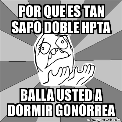 Meme Whyyy - por que es tan sapo doble hpta balla usted a dormir ...
