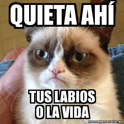 Meme Grumpy Cat - Quieta ahÃ­ tus labios o la vida - 18287408