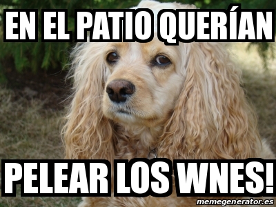 Meme Personalizado - En el patio querÃ­an pelear los wnes! - 18346513