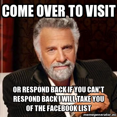 Meme Most interesting man - COME OVER TO VISIT OR RESPOND BACK IF YOU ...