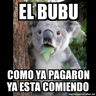Meme Koala - El BUBU como ya pagaron ya esta comiendo - 18485010