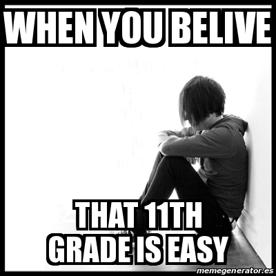 Meme First World Problems - WHen You BELIVE THAT 11th GRADE is easy ...
