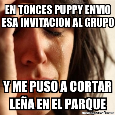 Meme Problems - En tonces puppy envio esa invitacion al grupo Y me puso ...