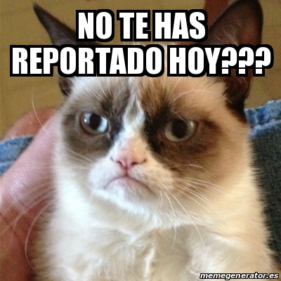 Meme Grumpy Cat - NO TE HAS REPORTADO HOY??? - 18609411