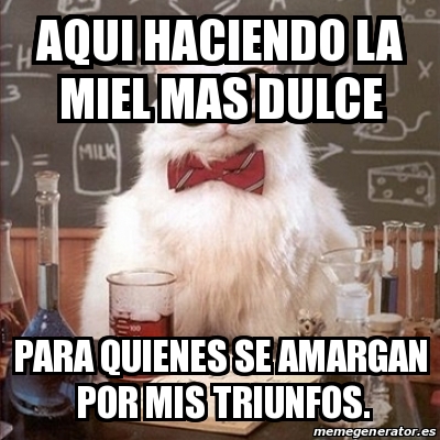 Meme Chemistry Cat - AQUI HACIENDO LA MIEL MAS DULCE PARA QUIENES SE ...