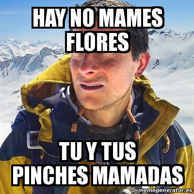 Meme Bear Grylls - hay no mames flores tu y tus pinches mamadas - 18074581