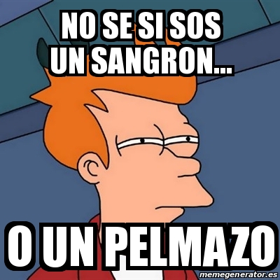 Meme Futurama Fry - no se si sos un sangron... o un pelmazo - 18721078