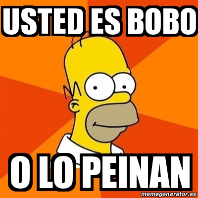 Meme Homer - USTED ES BOBO O LO PEINAN - 18747689