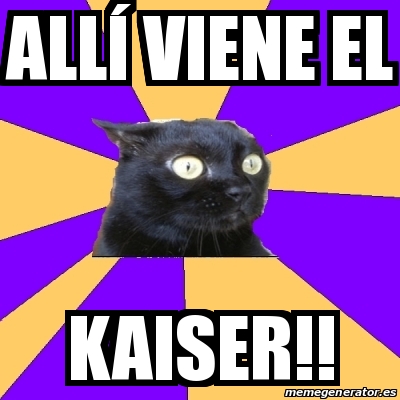 Meme Anxiety Cat - AllÃ­ Viene el KAISER!! - 18830972