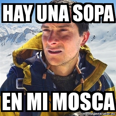 Meme Bear Grylls - hay una sopa en mi mosca - 18846695