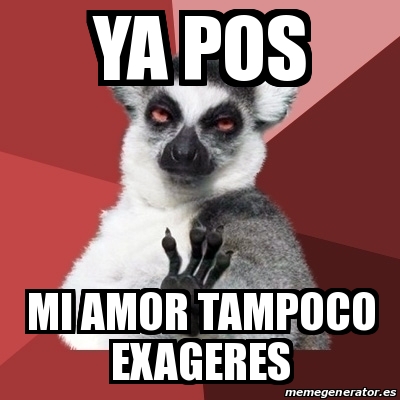 Meme Chill Out Lemur - yA POS MI AMOR TAMPOCO EXAGERES - 18877640