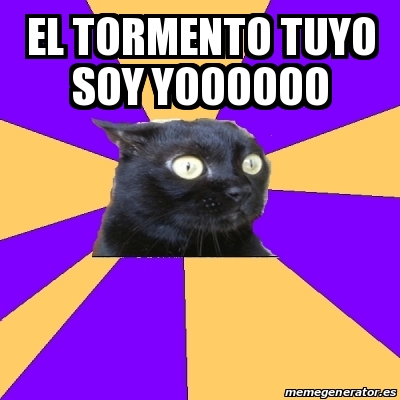 Meme Anxiety Cat - El tormento tuyo soy yoooooo - 18881853