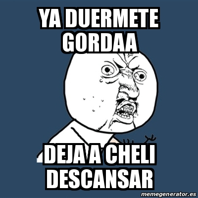 Meme Y U No - Ya duermete gordaa deja a cheli descansar - 18095332